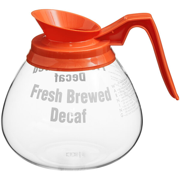 Grindmaster 64 oz. Glass Coffee Decanter with Orange Decaf Handle 98001