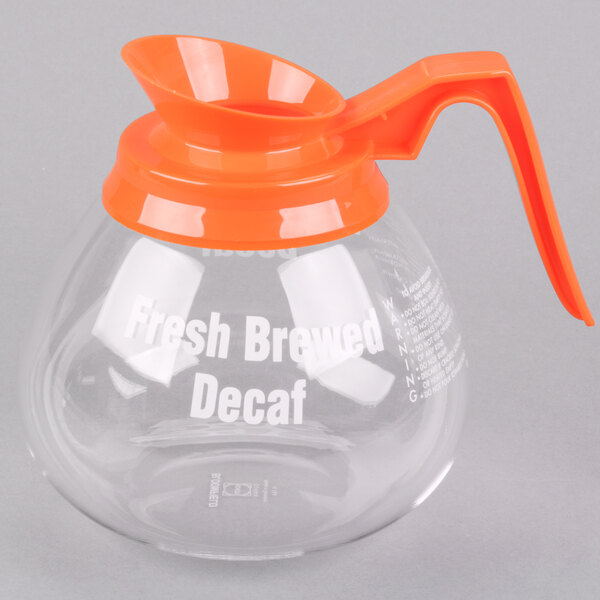 Grindmaster 64 oz. Glass Coffee Decanter with Orange Decaf Handle 98006 ...