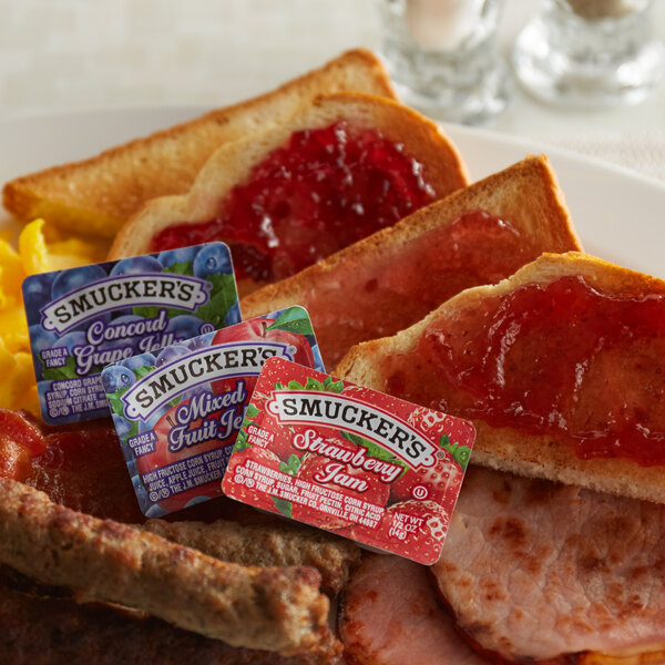 Smucker's Strawberry Jam, Concord Grape & Mixed Fruit Jelly .5 oz ...