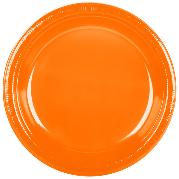 Creative Converting 28191031 10" Sunkissed Orange Plastic Plate - 240/Case