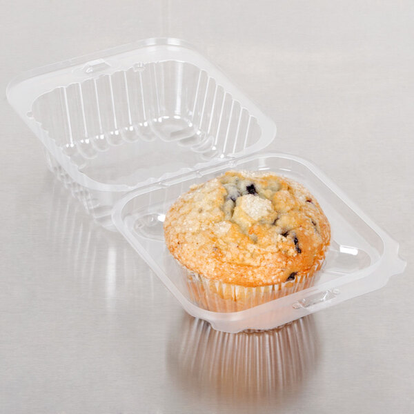 Polar Pak 2409 1 Compartment Clear Muffin Takeout Container - 400/Case