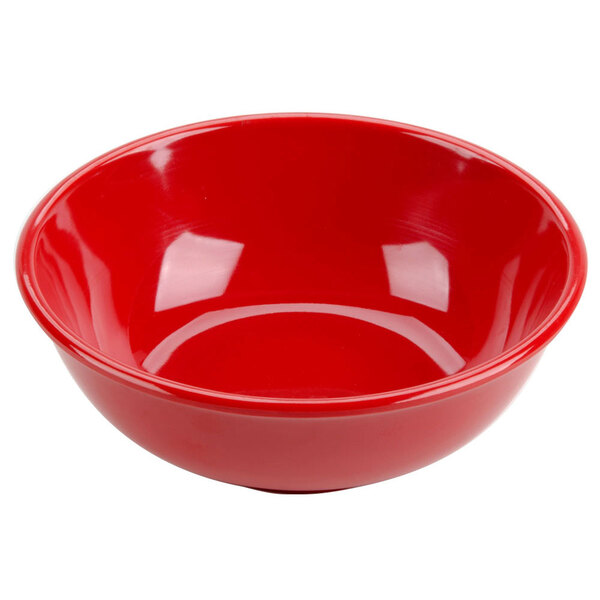 Thunder Group CR5807PR Pure Red 32 oz. Melamine Salad Bowl - 12/Pack