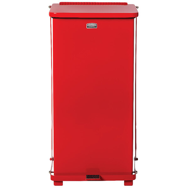 Rubbermaid FGST24EPLRD The Defenders 13 Gallon Steel Red Square Medical ...