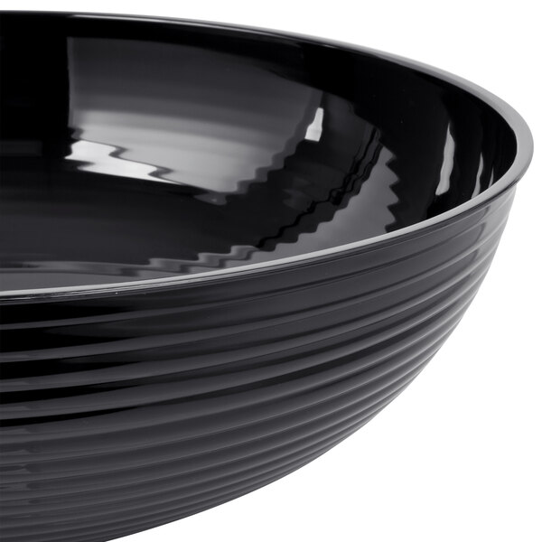 Cambro RSB23CW110 40 Qt. Black Camwear Round Ribbed Bowl
