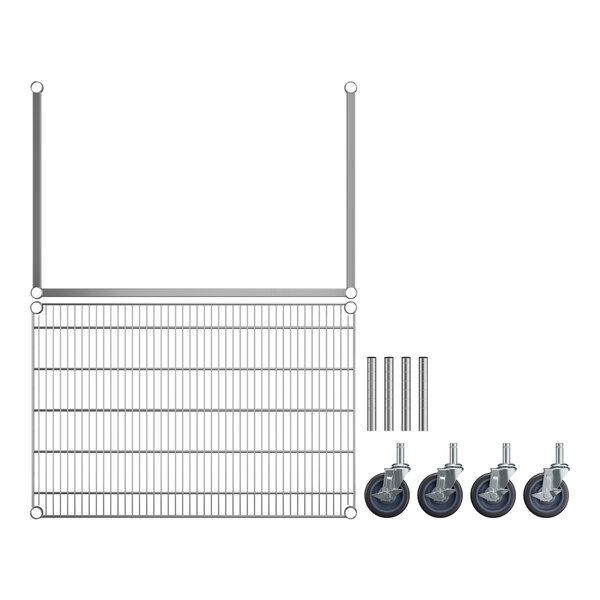 Regency 24" x 36" x 14" Chrome Plated Mobile Dunnage Rack Kit with ...