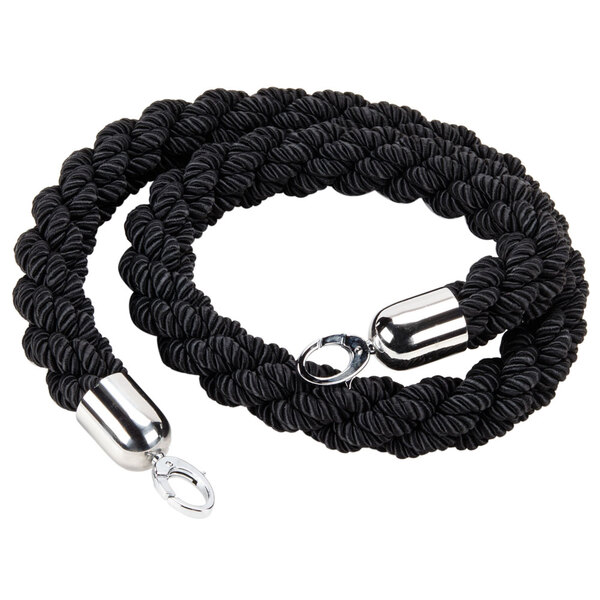 American Metalcraft RSCLRPCHBL 5' Braided Black Barrier System Rope ...