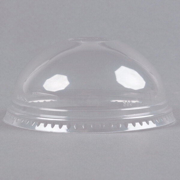 Solo DLR626 Clear Plastic Dome Lid with 1" Hole - 100/Pack