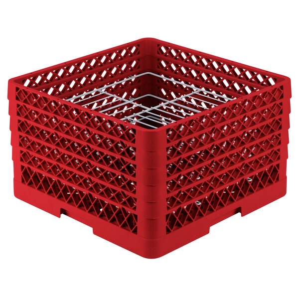 Vollrath PM2110-5 Traex® Plate Crate Red 21 Compartment Plate Rack ...