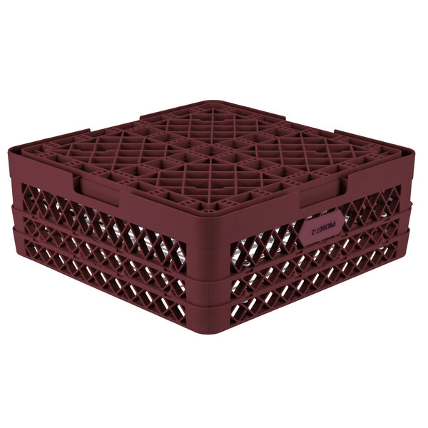 Vollrath PM3807-2 Traex® Plate Crate Burgundy 38 Compartment Plate Rack ...