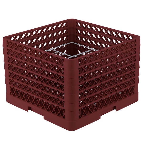 Vollrath PM1211-6 Traex® Plate Crate Burgundy 12 Compartment Plate Rack ...
