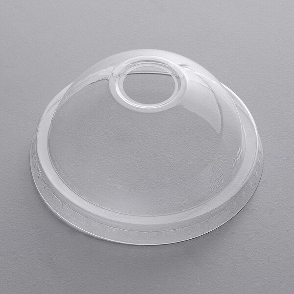 Choice Clear Dome Lid with Hole - 50/Pack