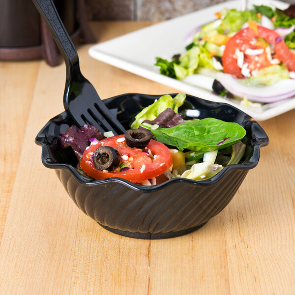 Dinex DXSWC1203 13 oz. Black Tulip SAN Bowl - 48/Case