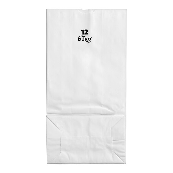 Duro 12 lb. Tall White Paper Bag - 500/Bundle