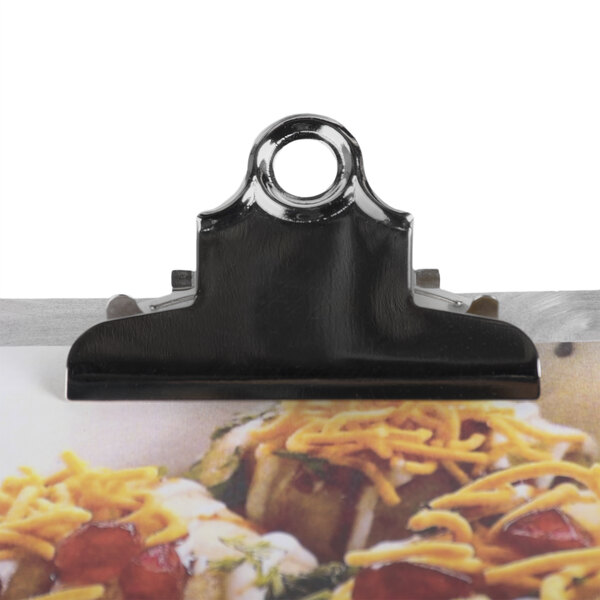 Menu Solutions ALSIN41-CLIP 4 1/4" x 11" Alumitique Customizable Metal ...