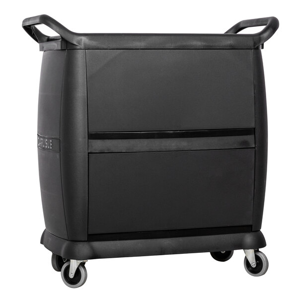 Carlisle CC2036P03 3 Shelf Black Utility / Bus Cart with Panels - 300 ...