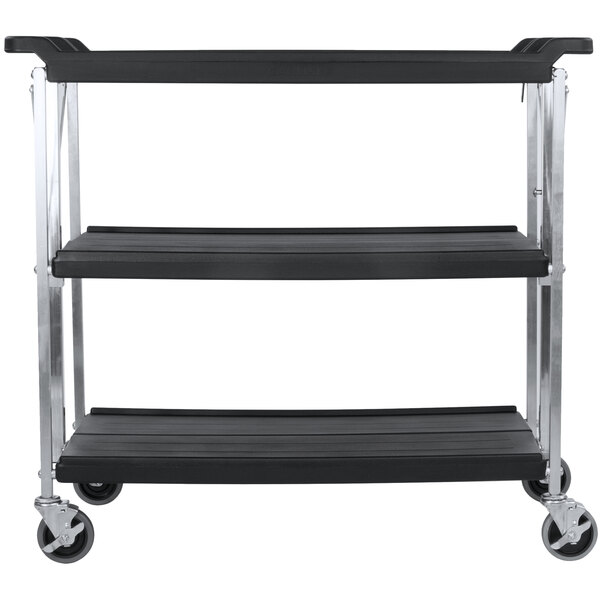Carlisle SBC203103 Fold 'N Go 20" x 31" Black Folding Utility Cart