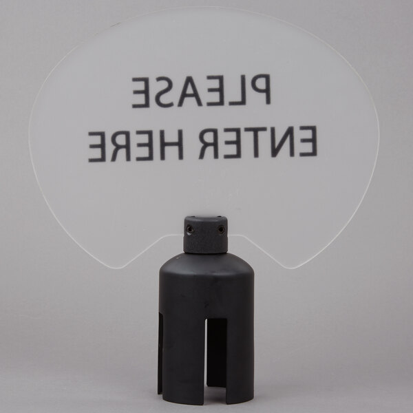 Enter Here Sign, Oval, 10" x 7.5" - WebstaurantStore