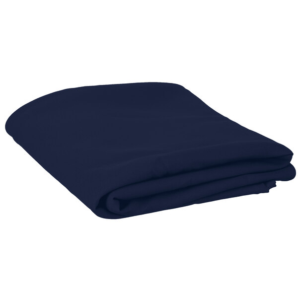 Intedge 72" Round Navy Blue Seamed 100% Polyester Hemmed Cloth Table Cover