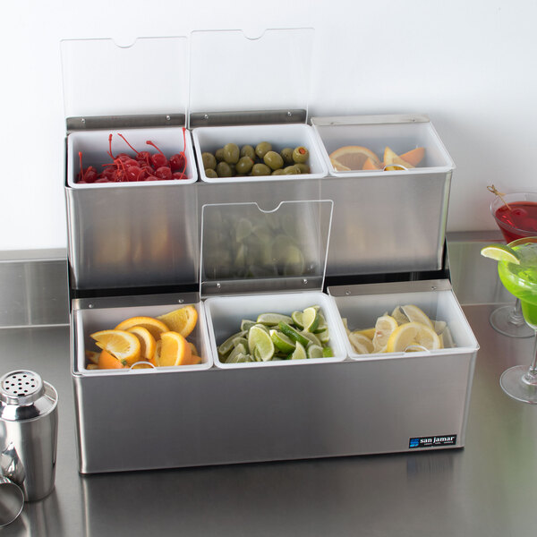 San Jamar B6706INL EZ-Chill 6-Compartment Two Tier Stainless Steel ...