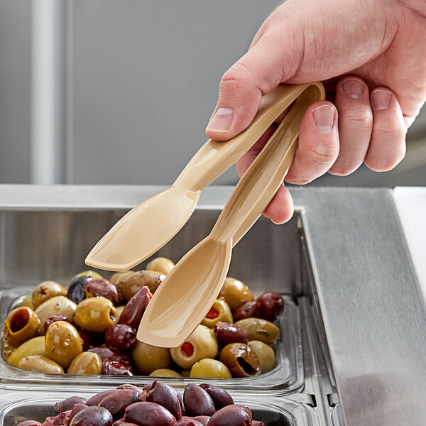 Cambro TGG6133 Lugano 6" Beige Easy-Grasp Plastic Tongs