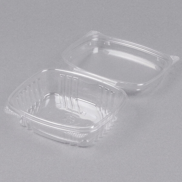 Genpak 8 oz. Clear Hinged Deli Container with High Dome Lid - 100/Pack