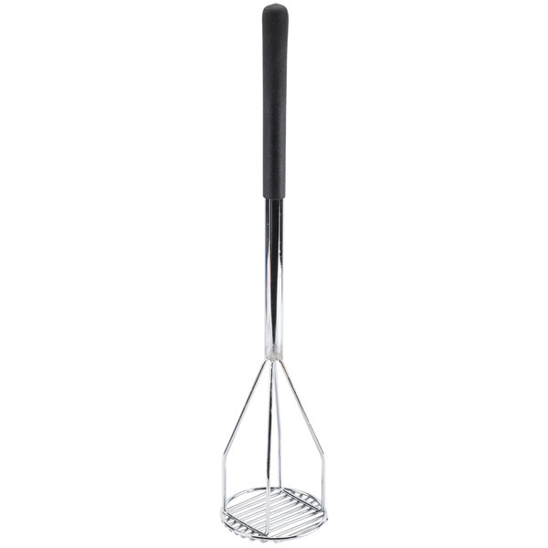 Thunder Group 24" Chrome Plated Round-Faced Potato/Bean Masher with ...