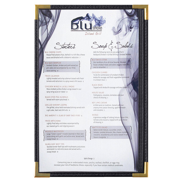 Menu Solutions RS33G BK GLD Royal 11" x 17" Single Panel / Two View ...