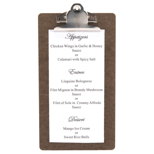 Menu Solutions CLIPCHECK-HB 5" x 9" Menu Clipboard / Check Presenter ...