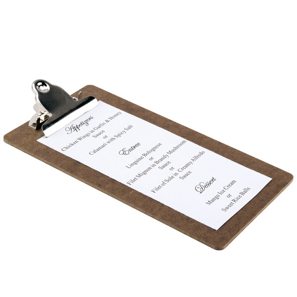 Menu Solutions CLIPCHECK-HB 5" x 9" Menu Clipboard / Check Presenter ...