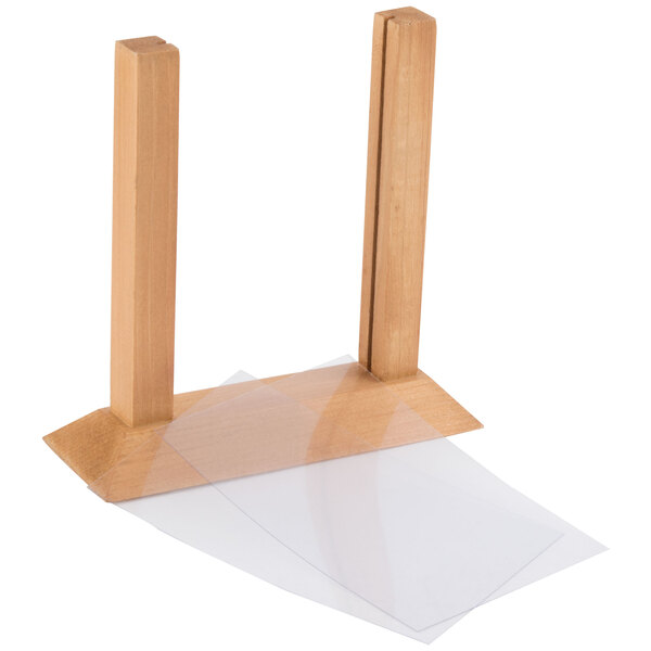 Menu Solutions WPF4S-A 4" x 6" Oak Wood Table Tent - 2/Pack