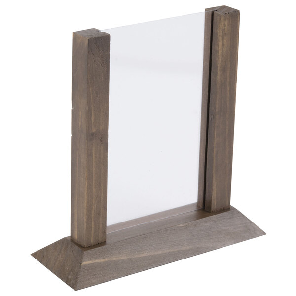 Menu Solutions WPF4S-A 4" x 6" Walnut Wood Table Tent - 2/Pack