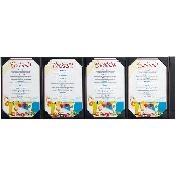 Menu Solutions TT48 5 1/2" x 8 1/2" Quad Panel Table Tent with Picture ...