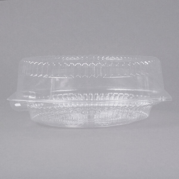 Polar Pak 8" Hinged Clear Pie Container with High Dome Lid - 10/Pack