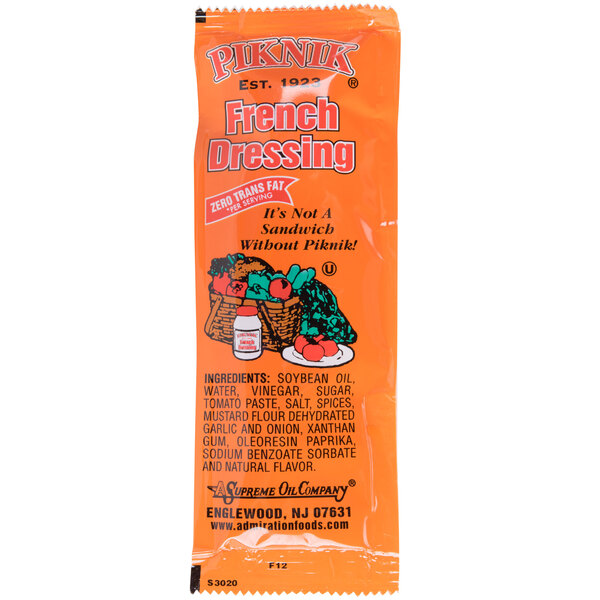 12 Gram French Dressing Portion Packets - 200/Case