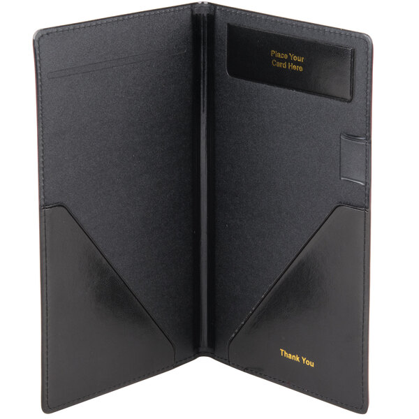 Tablecraft 5" x 9" Burgundy Vinyl Guest Check Presenter / Server Book