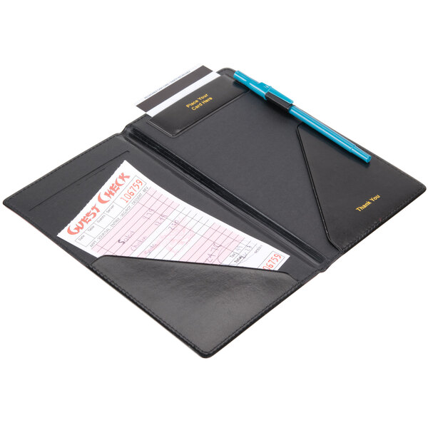 Tablecraft 5" x 9" Burgundy Vinyl Guest Check Presenter / Server Book