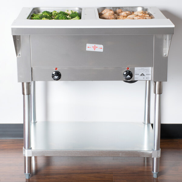 Advance Tabco SW-2E-120 Two Pan Electric Hot Food Table with Undershelf ...