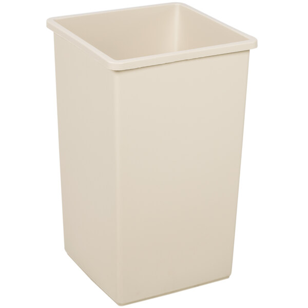 Continental 25BE Beige Swingline - 25 Gallon Square Commercial Trash Can