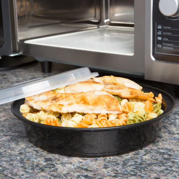 Pactiv Newspring NC-948-B 48 oz. Black 9" x 1 3/4" VERSAtainer Round ...