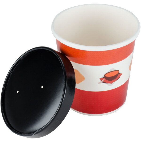 Choice 16 oz. Double Poly-Coated Paper Soup / Hot Food Cup with Vented ...