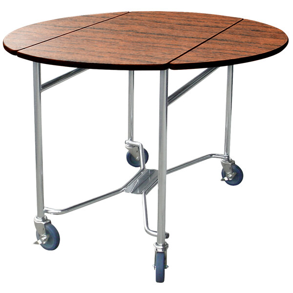 Lakeside 412VC Mobile Round Top Room Service Table with Victorian ...