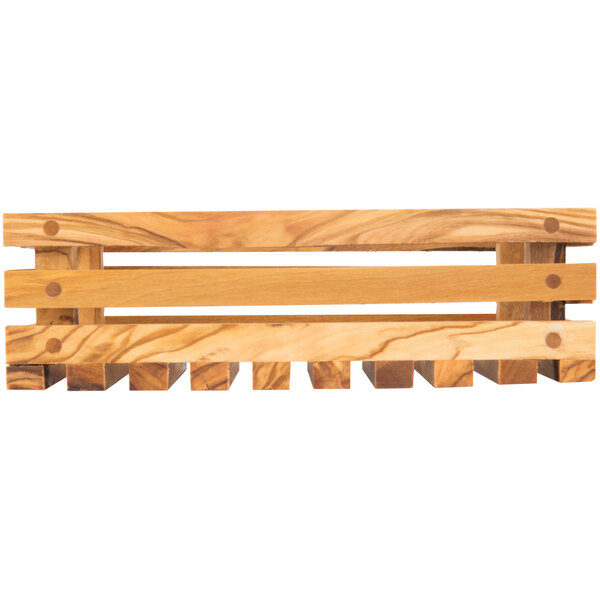 American Metalcraft OWBB2 6" x 8" Olive Wood Bread Crate