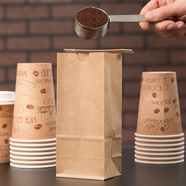 Choice 1/2 lb. Brown Kraft Customizable Paper Coffee Bag with ...