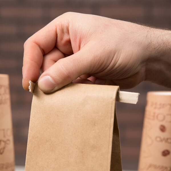 Choice 1/2 lb. Brown Kraft Customizable Paper Coffee Bag with ...