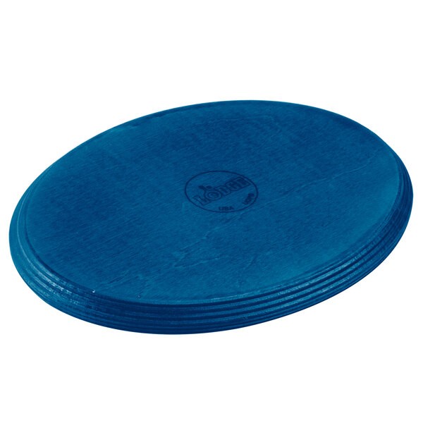 Lodge UOPB3 9" x 11 3/4" Oval Cobalt Blue Wood Underliner