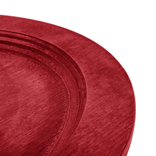 Lodge UOPB1 9" x 11 3/4" Oval Chili Pepper Red Wood Underliner