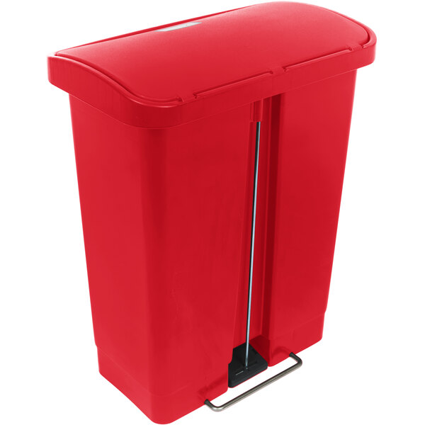 Rubbermaid 1883564 Slim Jim Resin Red Rectangular Front Step-On Trash ...