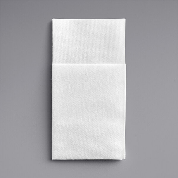 Choice White Linen-Feel Pocket Fold Dinner Napkin - 50/Pack