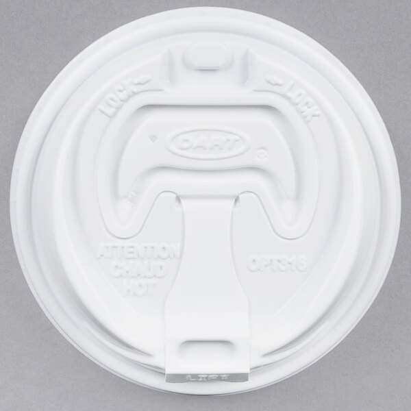 Dart OPT316 White Optima Lid with Reclosable Tab - 1000/Case