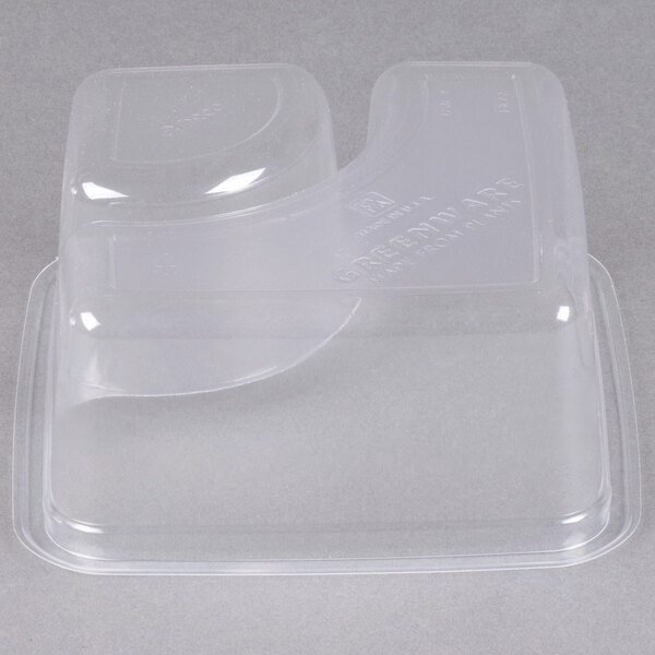 Fabri-Kal GS6-2 Greenware 2-Compartment Clear PLA Compostable Container ...